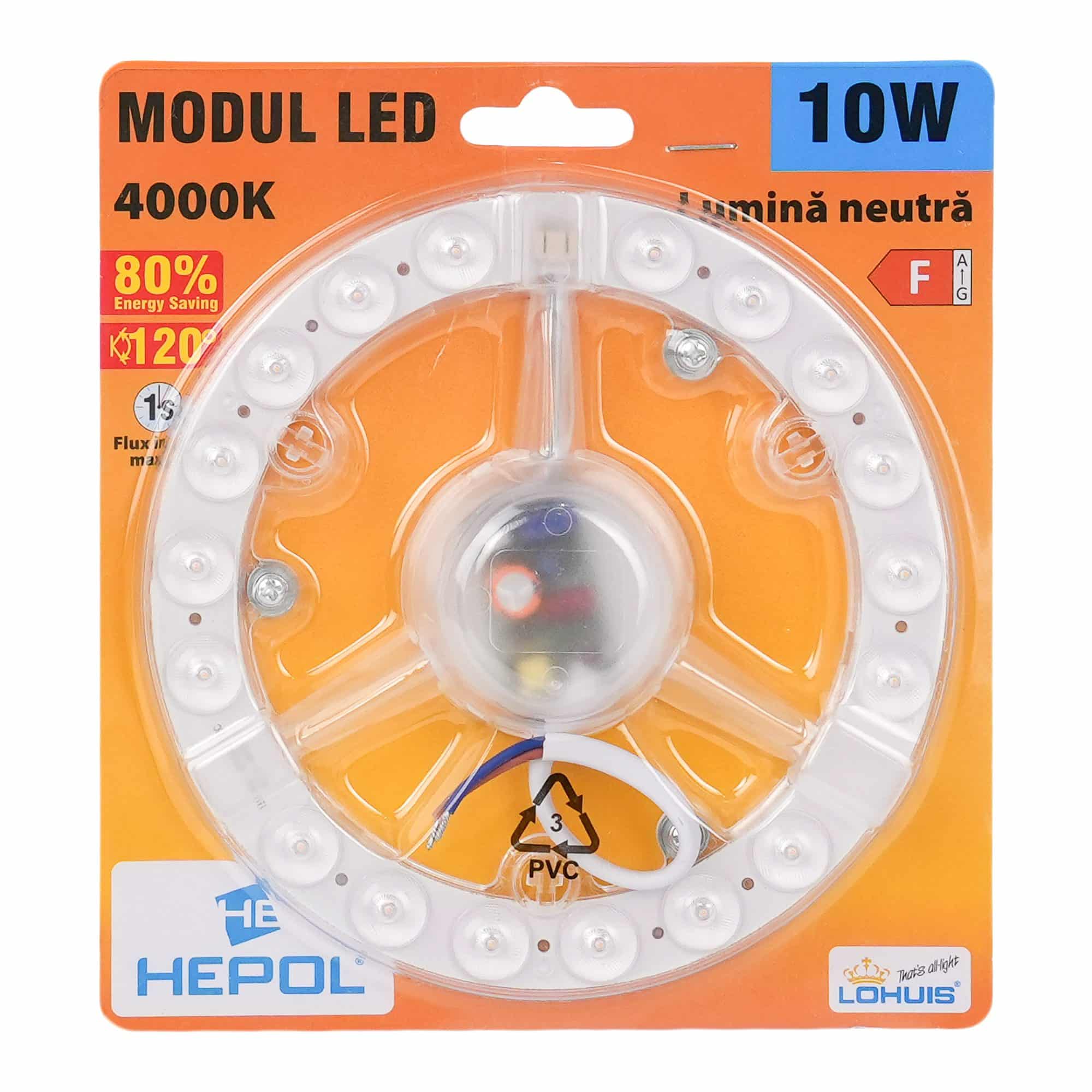 Kit modul Led circular 10W + Driver 1000 lm, 153 mm, lumina neutra ...