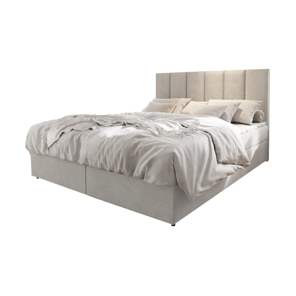 Pat tapitat boxspring kardi, 140x200, cosmic 10 - eMAG.ro