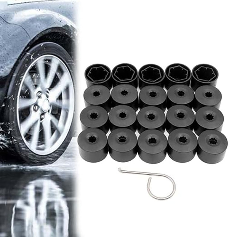 Set 20 capace piulite de roata, Polipropilena, 17 mm, Negru - eMAG.ro