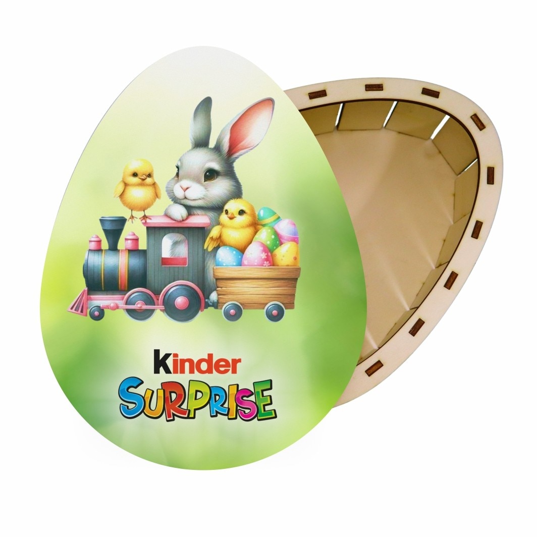 Cutie cadou de Paste Ou Kinder Surprise, Lemn, Multicolor, 23x30x8cm ...