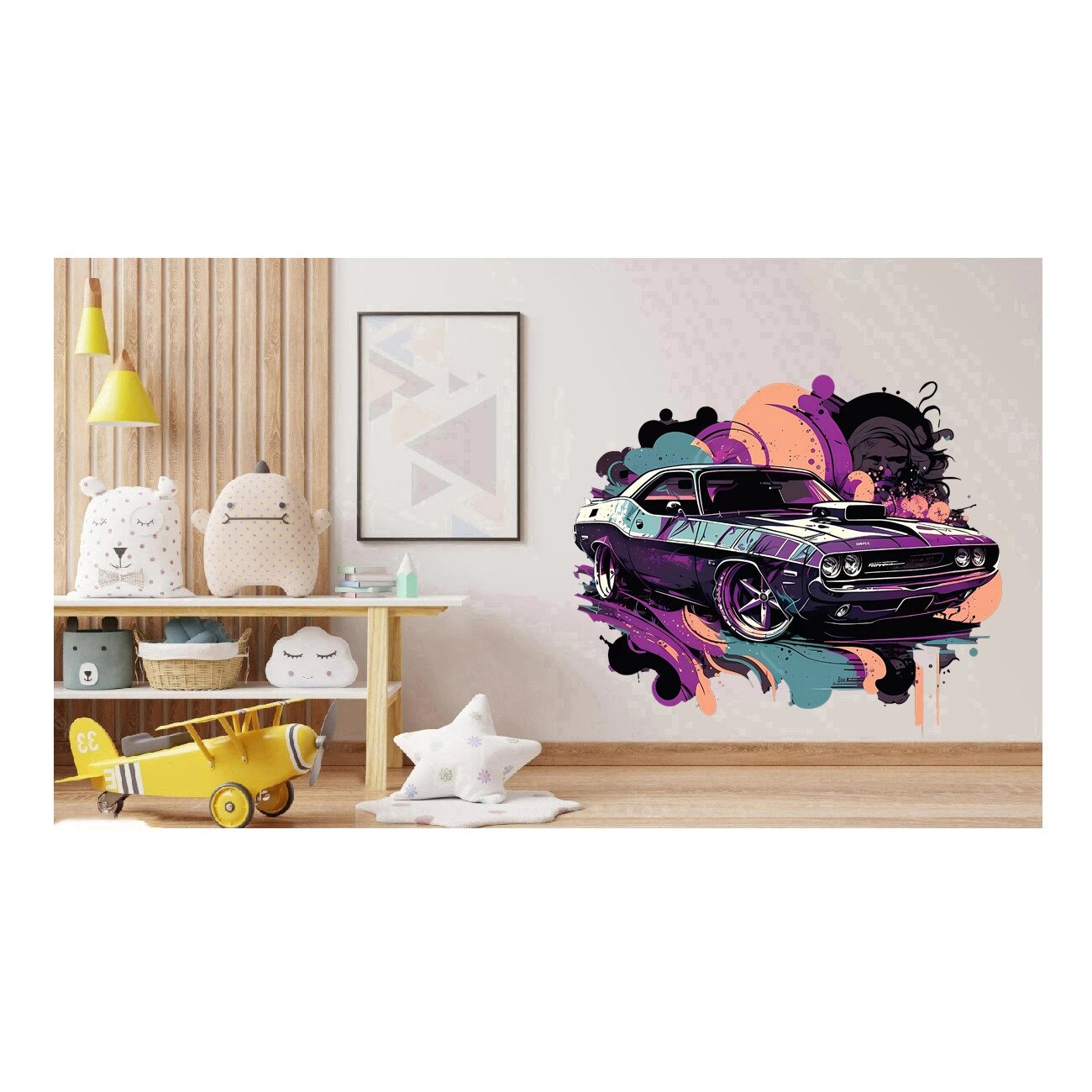 Sticker decorativ, Masina de Colectie, Mov, 12429ST-26 - eMAG.ro