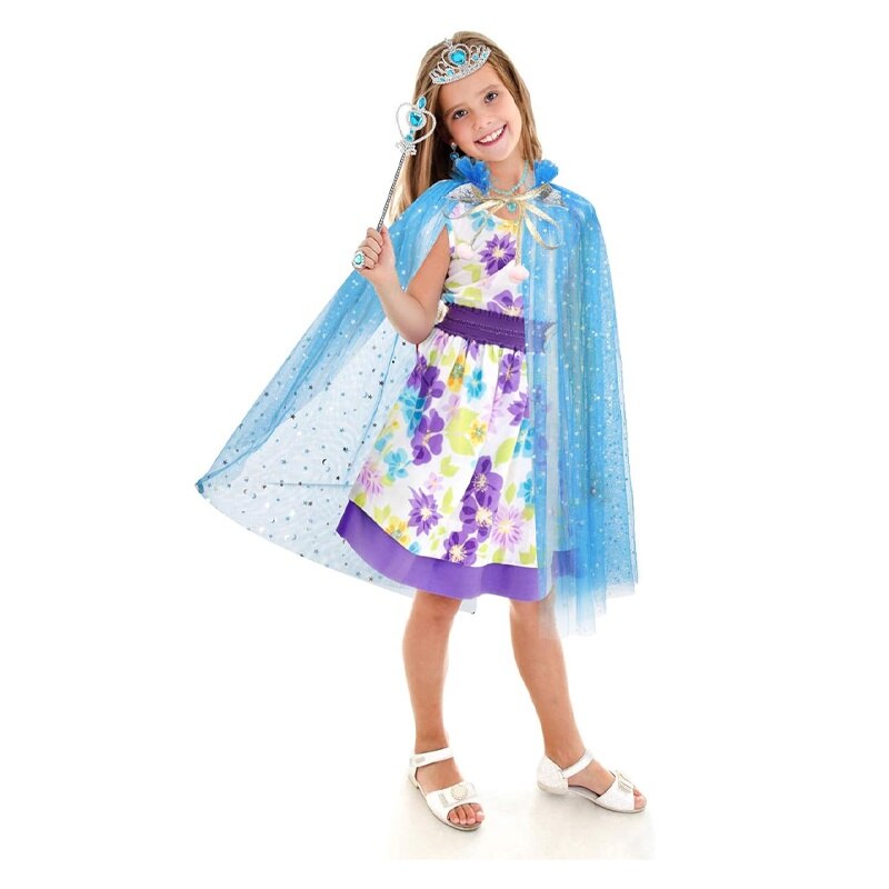 Set costum printesa, 7 piese, Cu mantie de printesa, diadema, bagheta ...