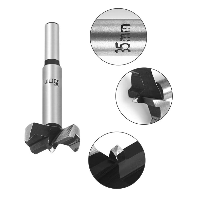 Set 5 burghie pentru lemn, Model 15/20/25/30/35 mm, Argintiu - eMAG.ro