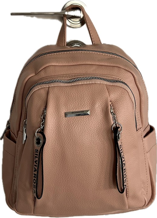 Rucsac silviarosa piele eco roze, 27 x 35 x 18 cm - eMAG.ro