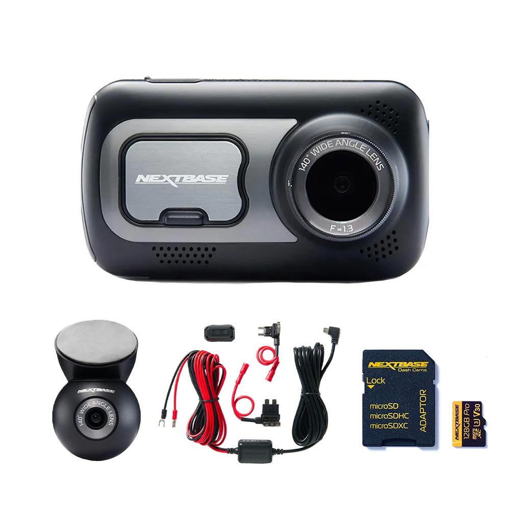 Set Camera Auto DVR, NextBase 522GW/S2HK, Fata + Spate, Kit alimentare ...