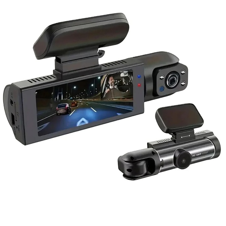 Camera Video Auto DVR Duala, Full HD, Rezolutie 1080p, Ecran LCD Cu ...