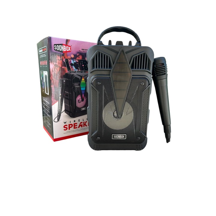 Boxa Portabila cu Microfon si Bluetooth, AUX, USB - eMAG.ro