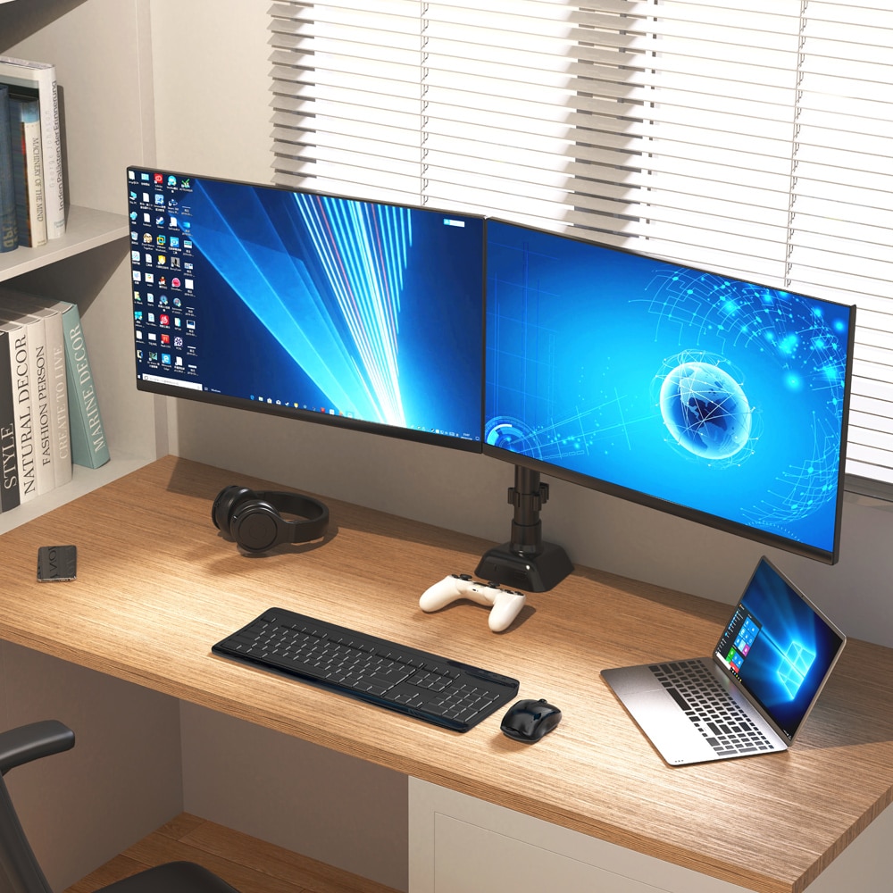 Suport birou 2 monitoare amXea M17 Negru, pentru monitoare 13"-32" pana ...