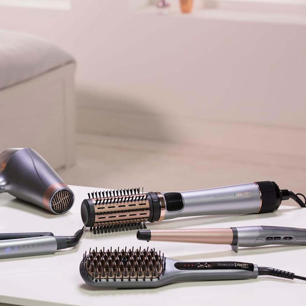 Perie de par electrica, Remington, 3 accesorii, 1000 W, Gri/Auriu - eMAG.ro