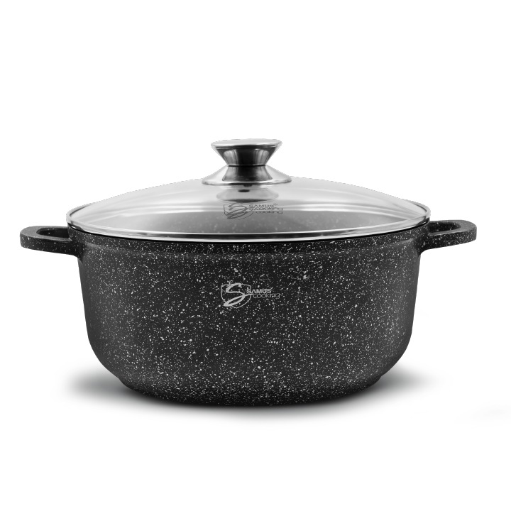 Oala cu capac din aluminiu turnat Samus, 26x12 cm, 5.5L, TOL26-OC ...
