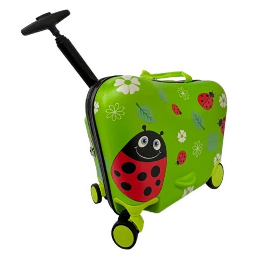 Troler valiza Ride-on Bouncie 18", din ABS, pentru copii, maner ...