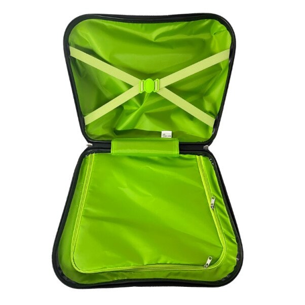 Troler valiza Ride-on Bouncie 18", din ABS, pentru copii, maner ...