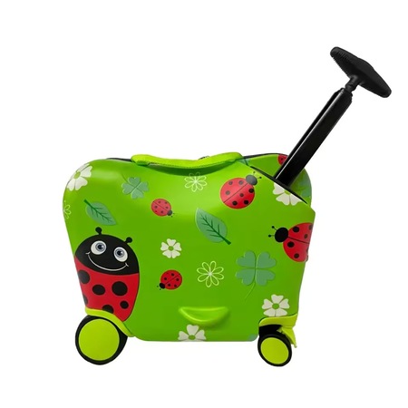 Troler valiza Ride-on Bouncie 18", din ABS, pentru copii, maner ...