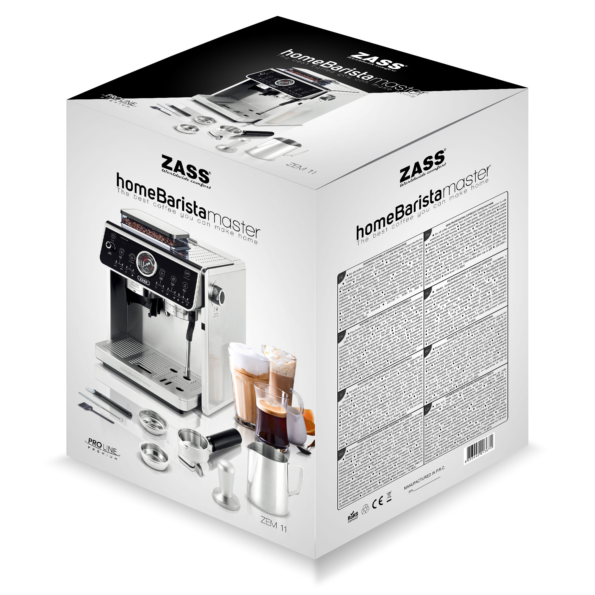 Aparat de cafea espresso semiprofesional ZASS Pro Line ZEM 11, Putere ...