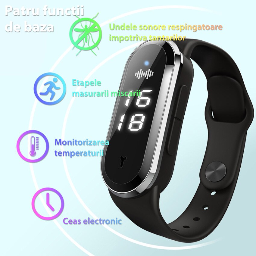 Bratara anti-tantari, Chucai, Ultrasunete, ceas digital, Termometru ...