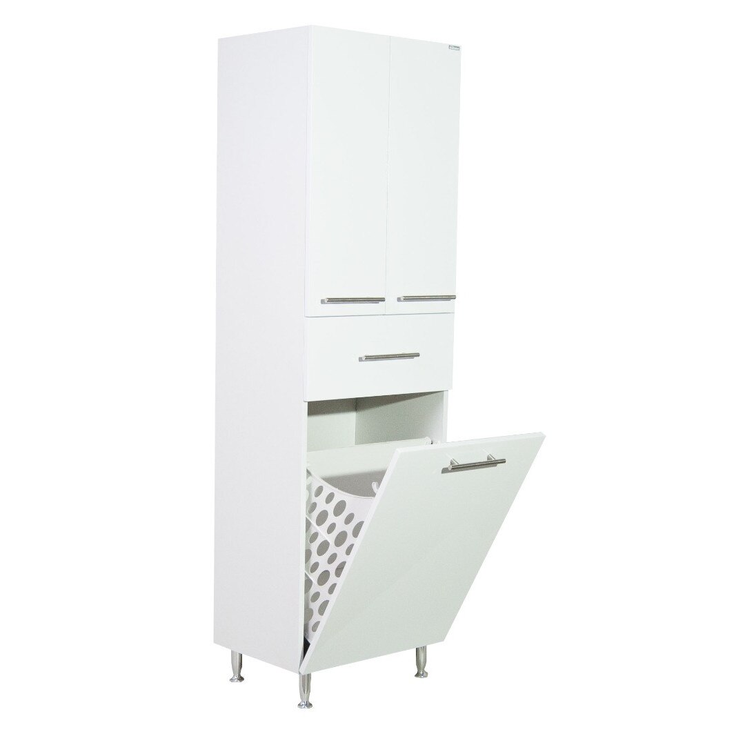 Dulap tip coloana cu cos rufe, Badenmob, 50*166*37cm, alb vopsit ...