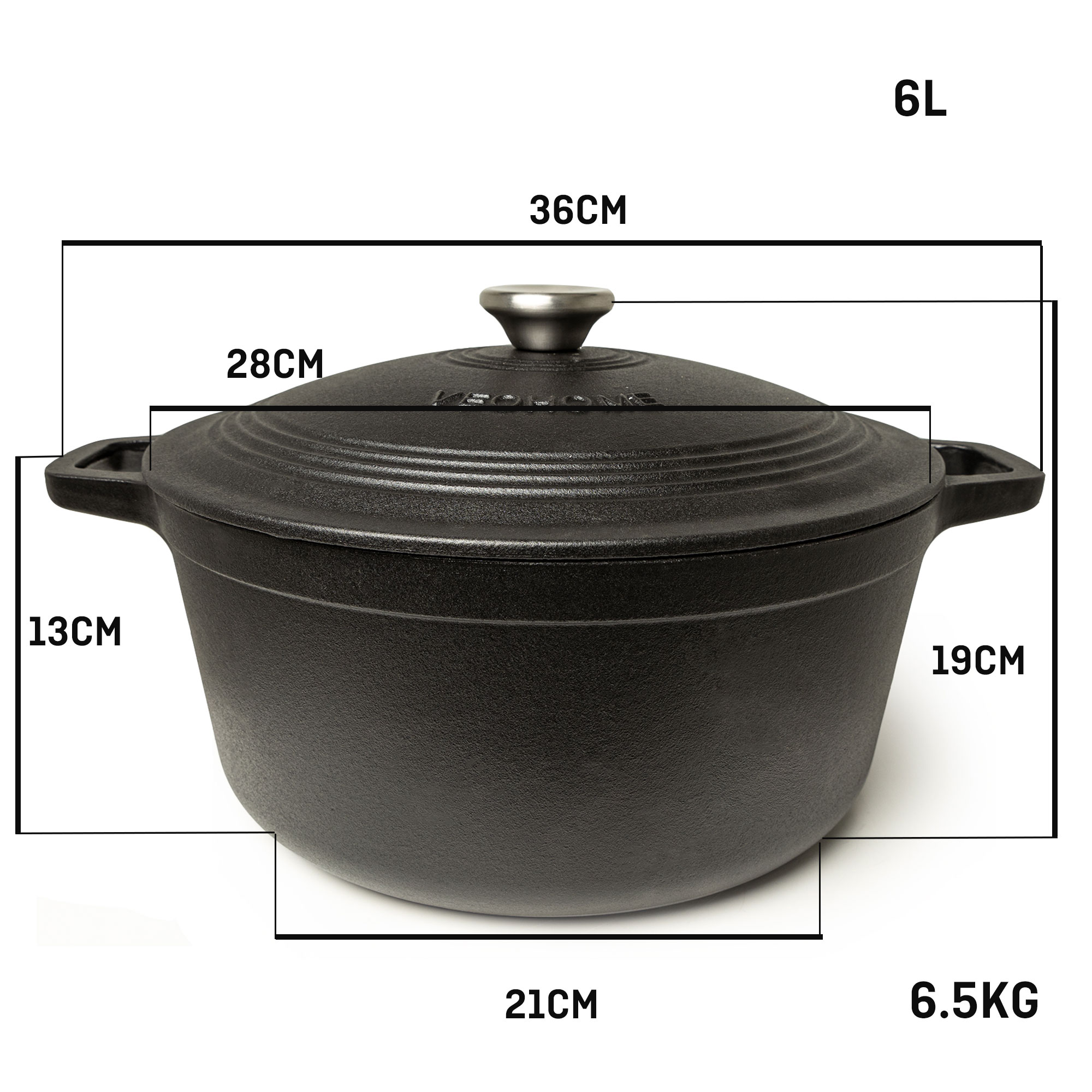 Oala Fonta Emailata 6L VeoHome - Versatil si Durabil, Ideal Pentru ...