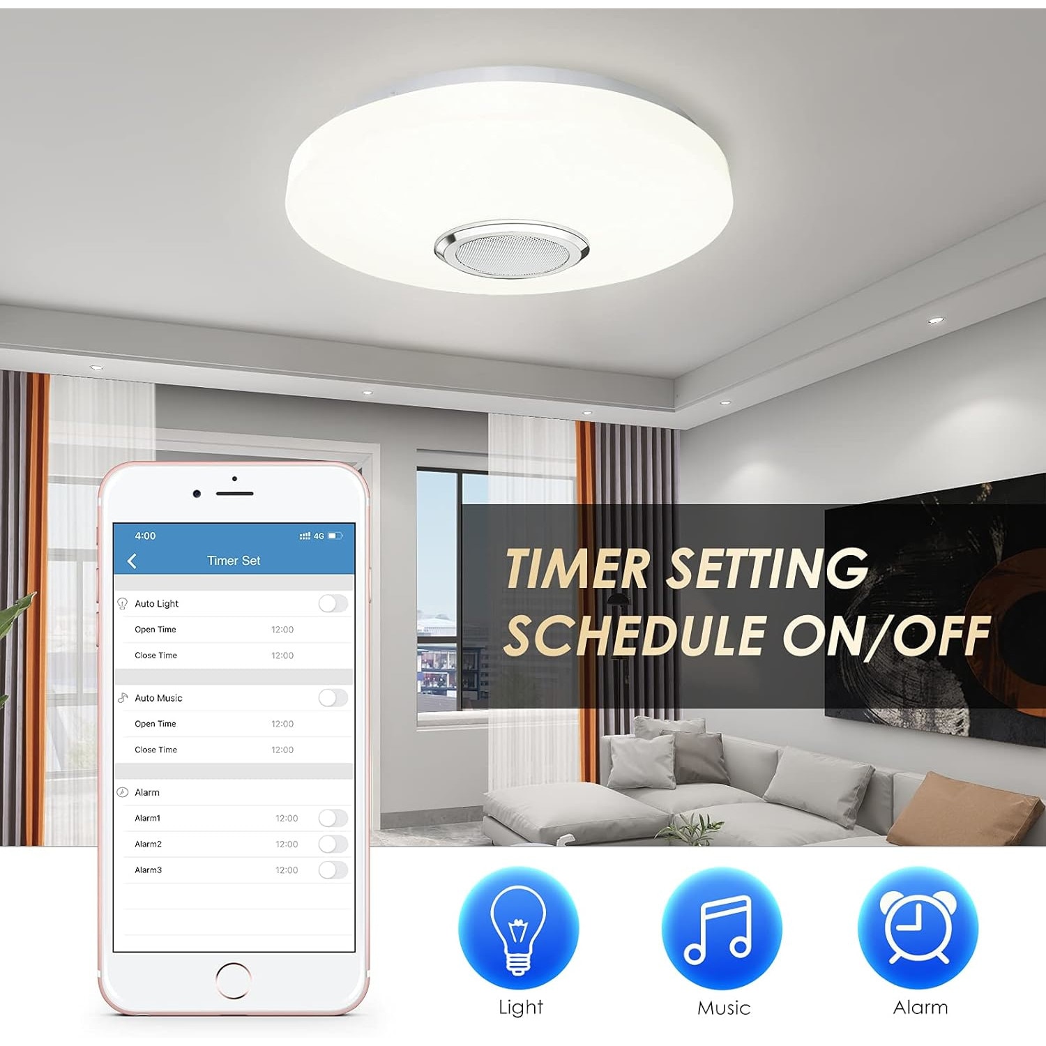 Plafoniera LED inteligenta, Excitat®, 38W, protectie ochilor si ...