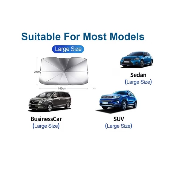 Parasolar Auto Pliabil, pentru Masina, in Forma de Umbrela, QNDSL, 145 ...