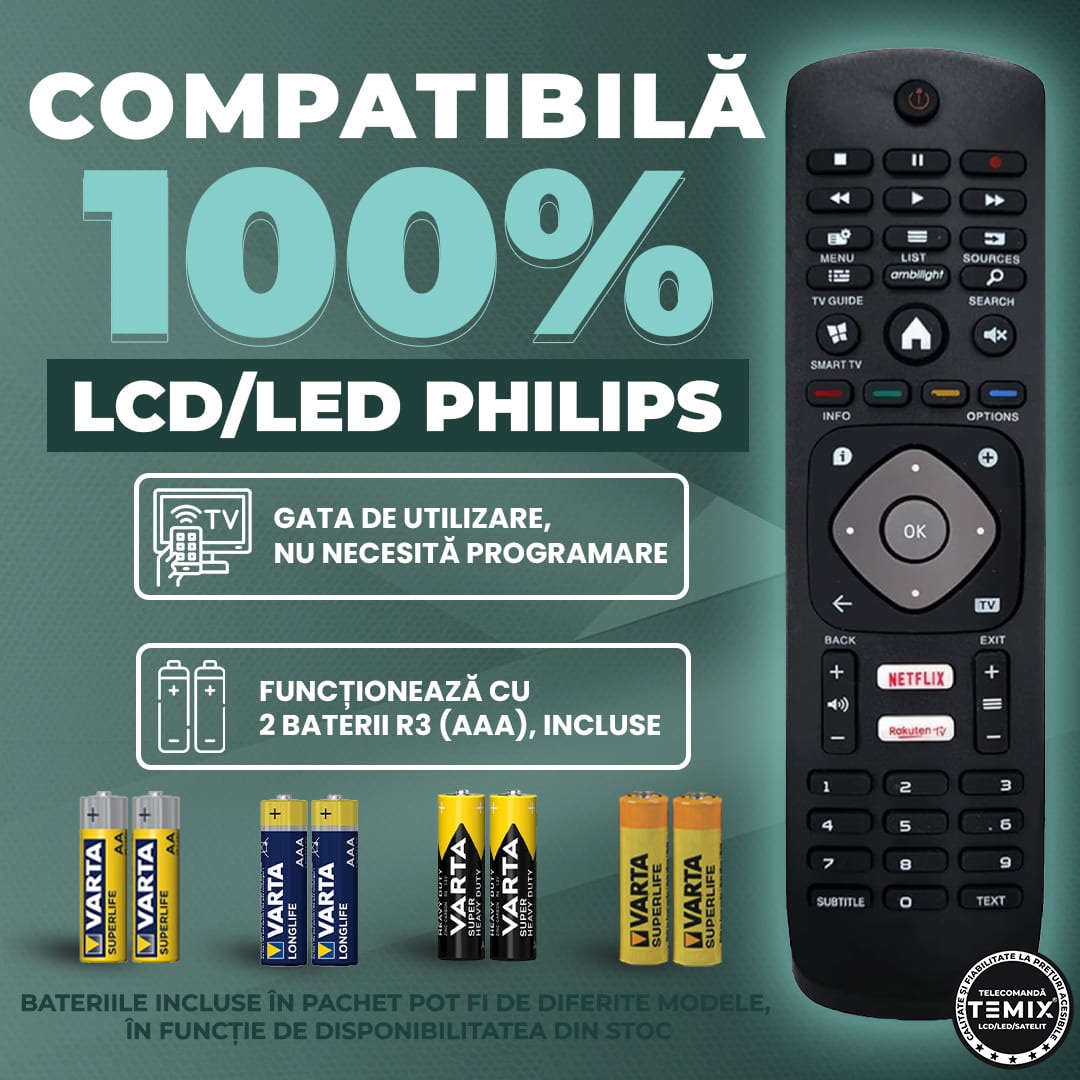 Telecomanda universala Philips, compatibila cu toate televizoarele ...