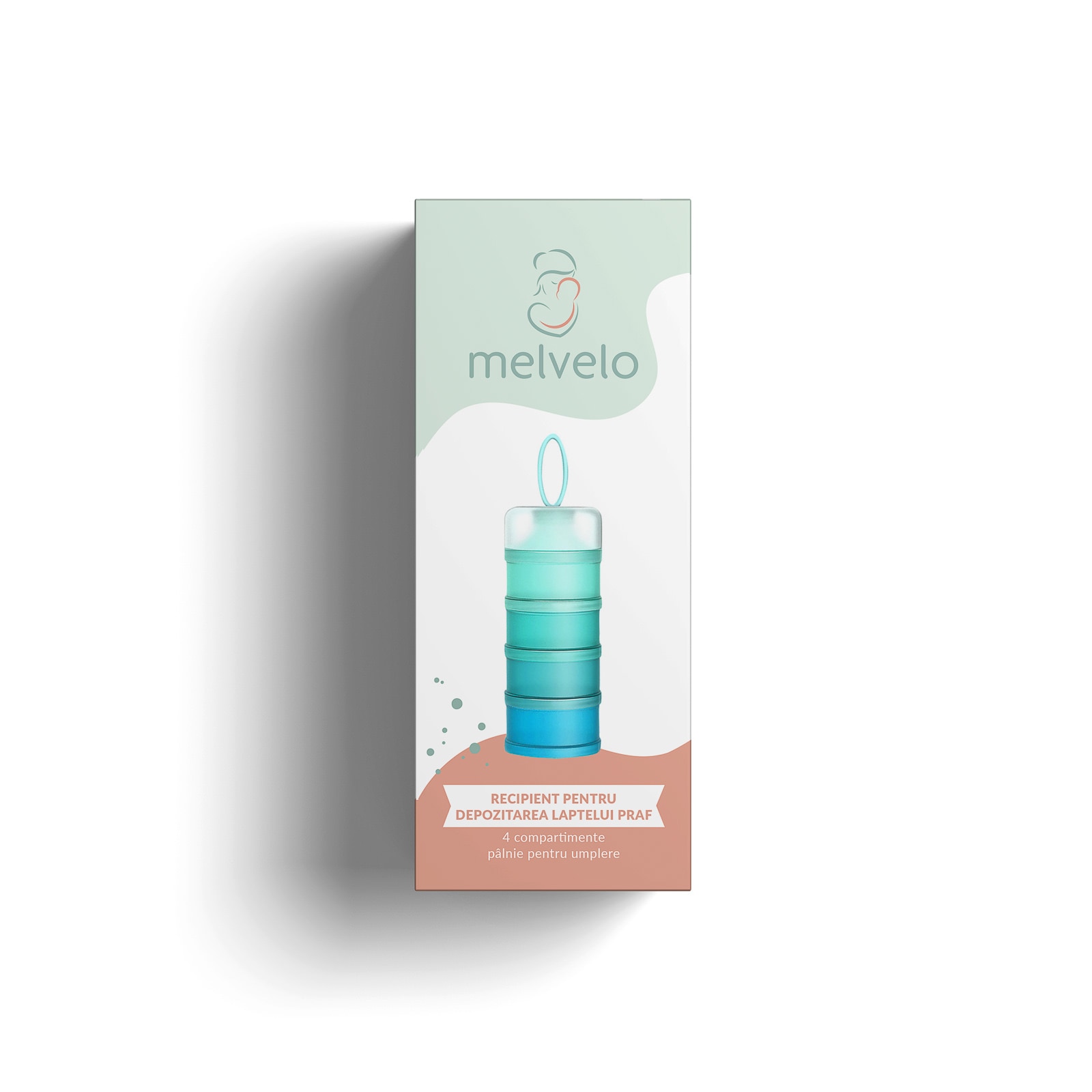 Recipient pentru lapte praf sau degustari cu patru compartimente - Blue - eMAG.ro