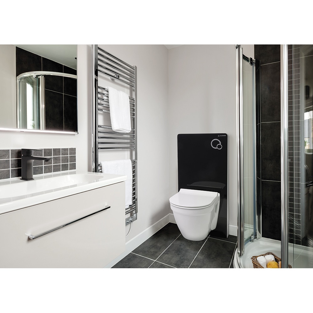 Sistem WC montat pe perete pentru toalete suspendate, negru, Slovarm ...