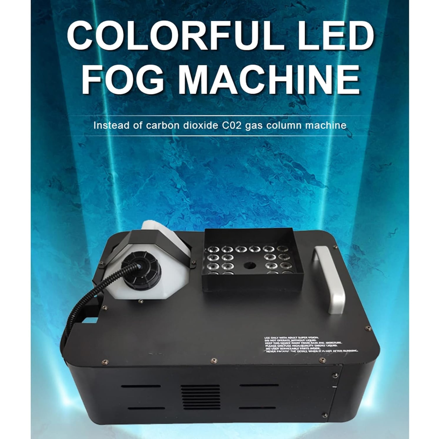 Masina de fum, 1500W, 24 x 3W LED RGB, 39×30×15cm, 5L, Negru - eMAG.ro