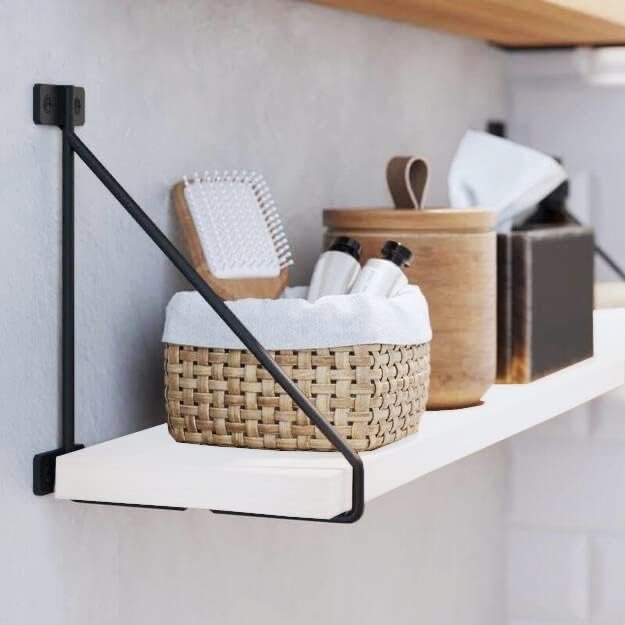 Set 2 Polite Suspendate cu Console Metalice, Alb, 60 x 15 cm - eMAG.ro