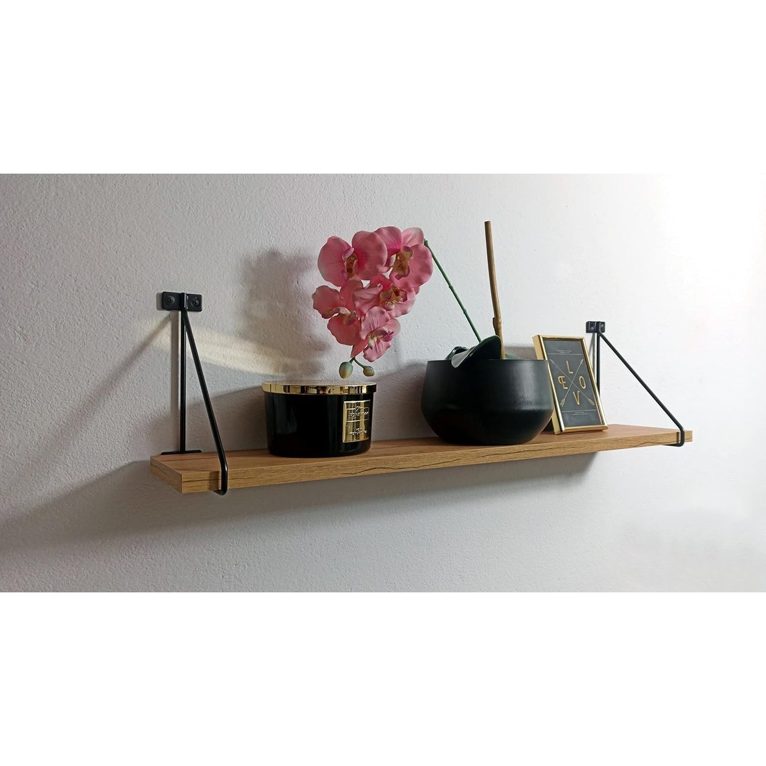 Set 2 Polite Suspendate cu Console Metalice, Wenge, 100 x 15 cm - eMAG.ro