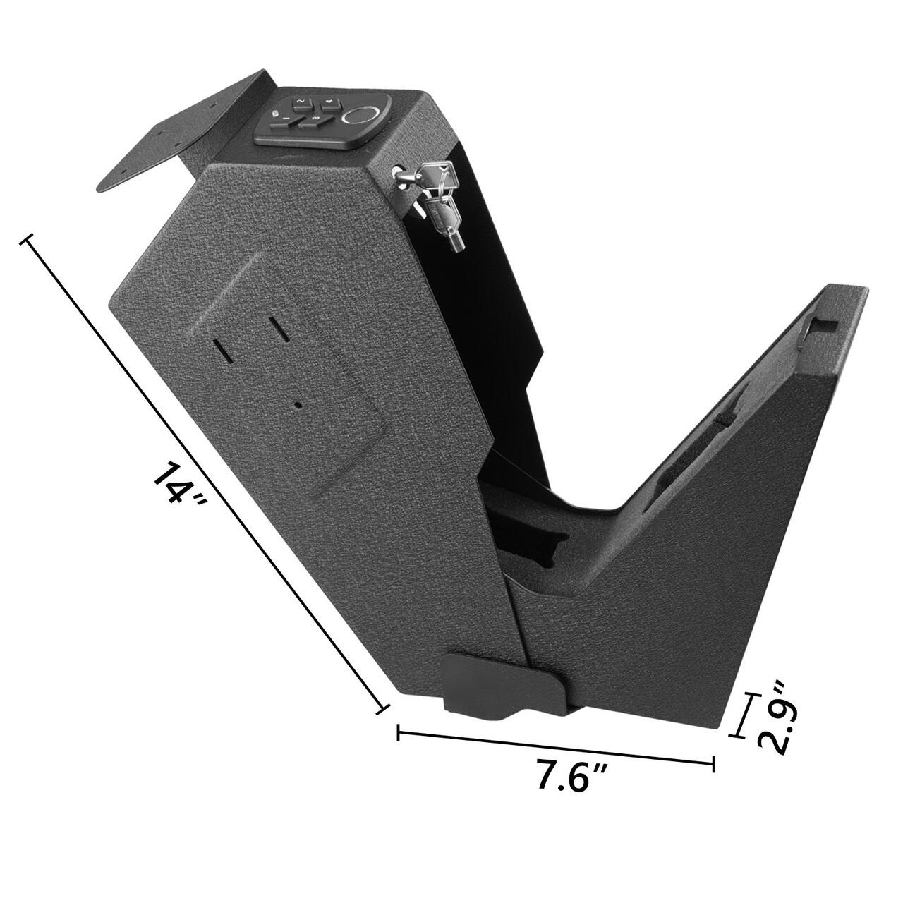 Seif pentru pistol, Amprenta digitala, cifru, cheie, 193 X 74 X 355 mm ...
