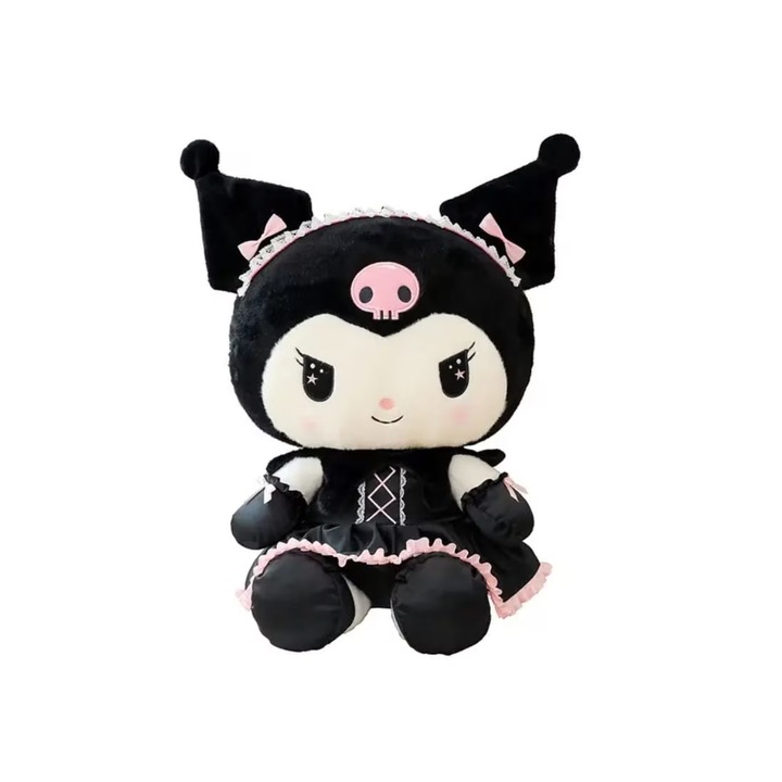 Papusa tip Kuromi din seria Hello Kitty Sanrio, din plus cu rochita ...