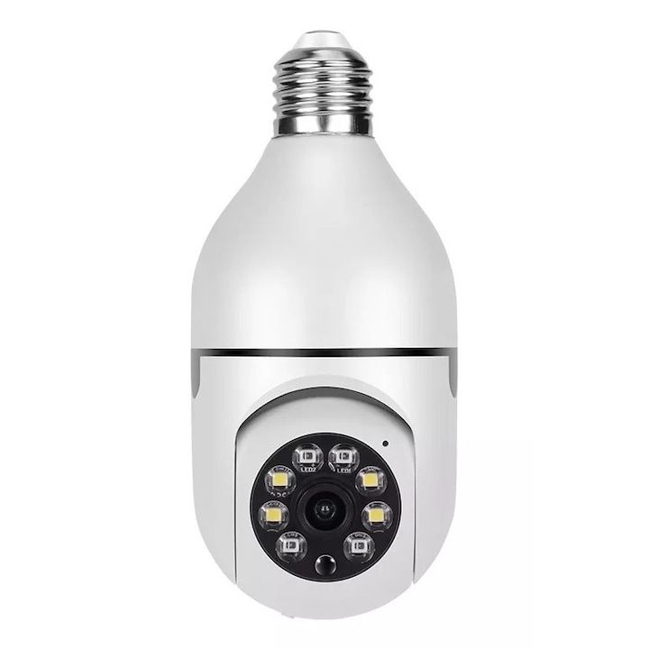 Camera supraveghere tip bec, Wi-Fi, Speed Dome cu iluminare duala, 3 MP ...