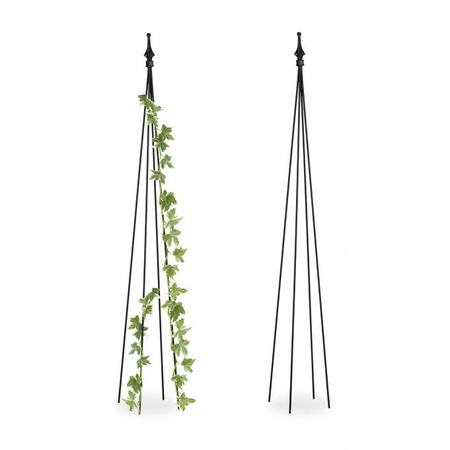 Set 2 arcade metalice de gradina, Relaxdays, negru, 120x16x16 cm - eMAG.ro