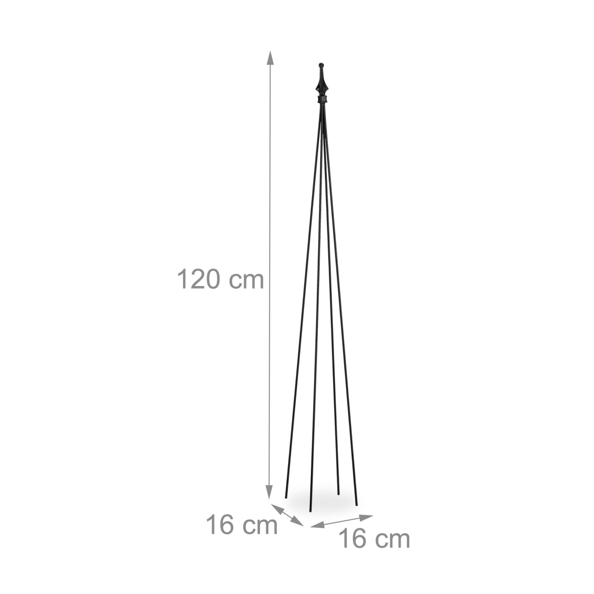 Set 2 arcade metalice de gradina, Relaxdays, negru, 120x16x16 cm - eMAG.ro