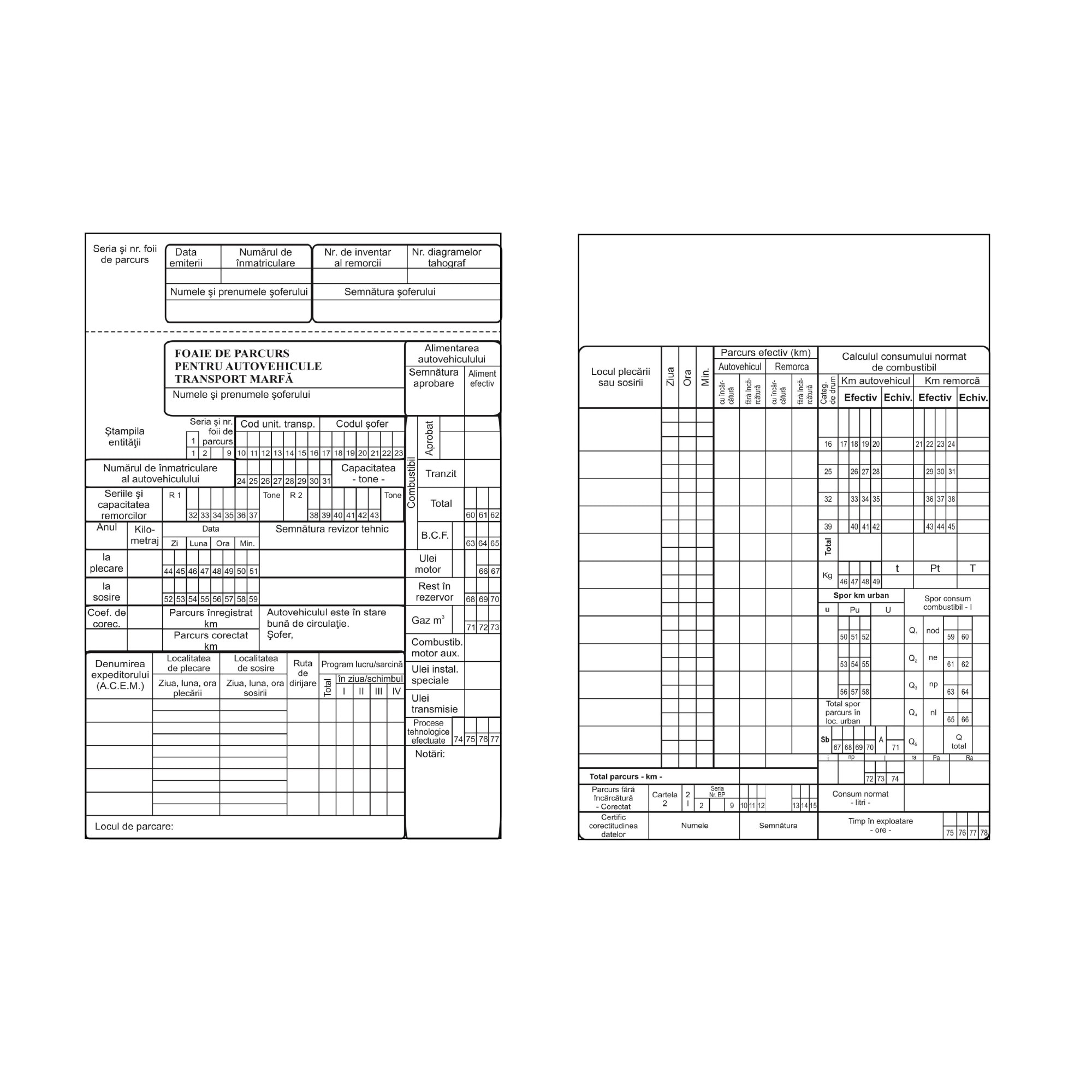 Foaie Parcurs Marfa, Format A4, 100 Coli/carnet - eMAG.ro