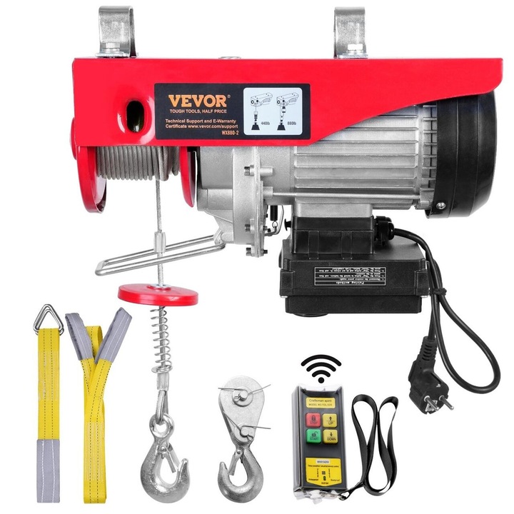 Electropalan Vevor 1150 W, Telecomanda WiFi, Inaltime max de ridicare 6 ...