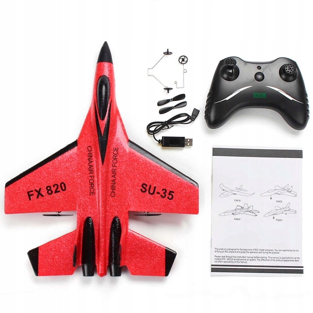 Avion cu telecomanda, Aeronava FX820, rosu - eMAG.ro