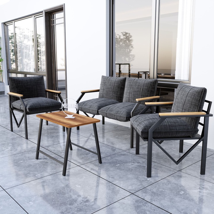 Set mobilier gradina/terasa Casafun Bristol Coffea Set canapea 2 locuri ...