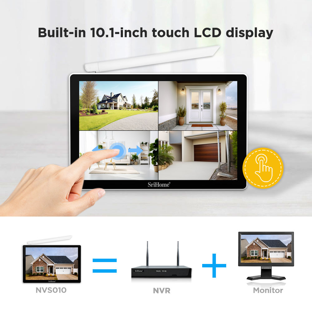 Kit Supraveghere WiFi Video 4 Camere SriHome™ NVS010 Plus, 5MP 2K ...