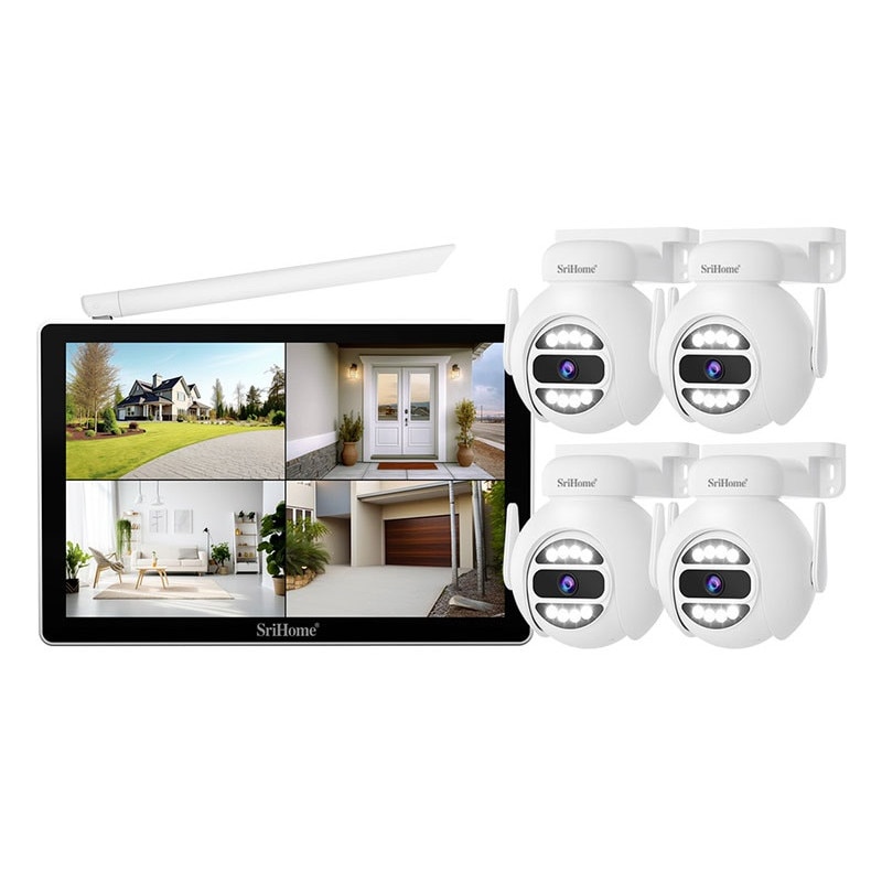 Kit Supraveghere WiFi Video 4 Camere SriHome™ NVS010 Plus, 5MP 2K ...