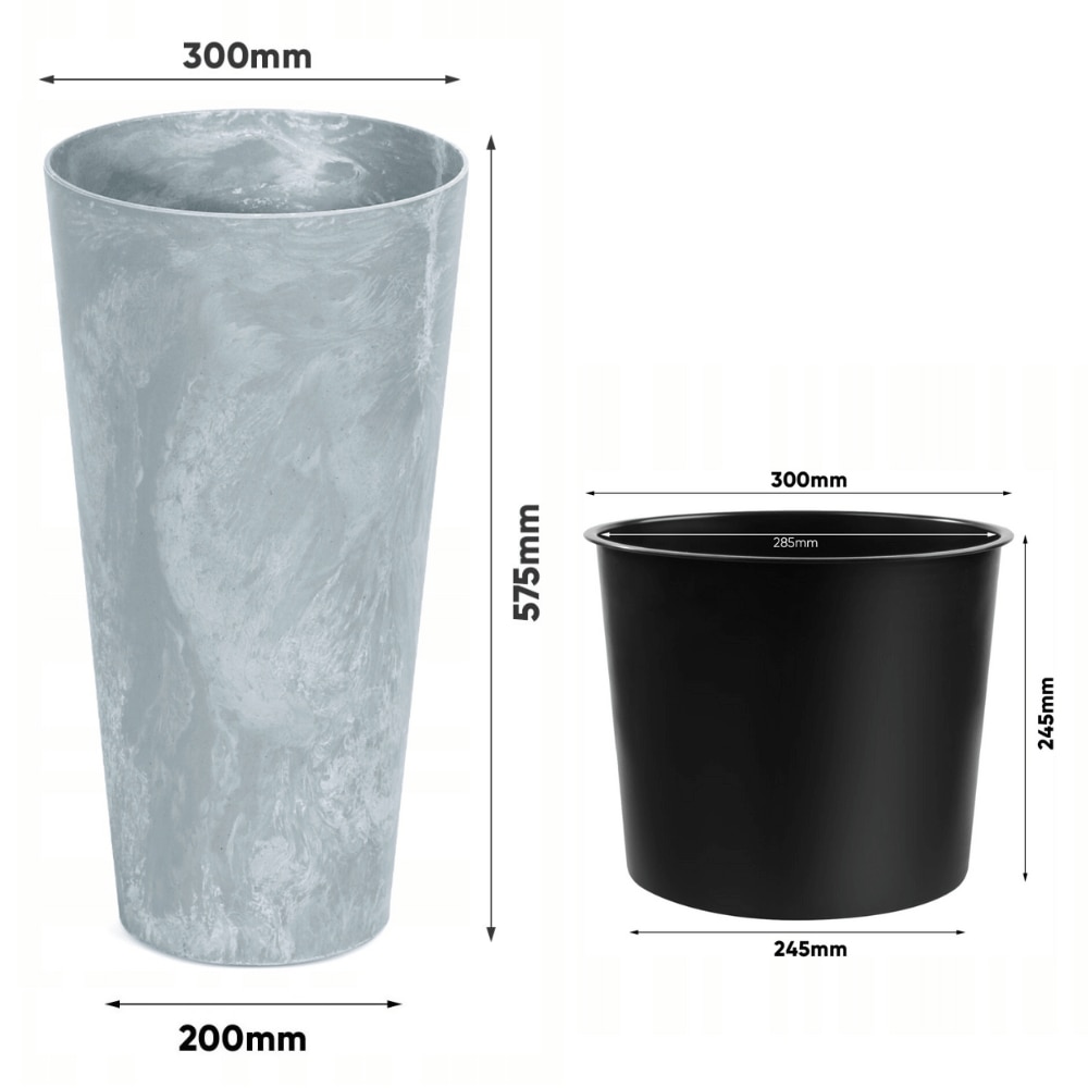 3 db magas edény készlet, Whales Things, 38x47, 6x57, 2cm, szürke - eMAG.hu