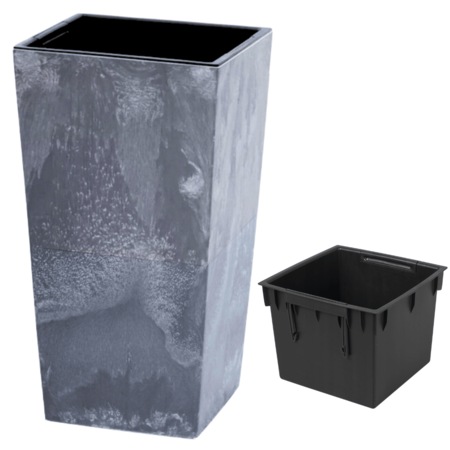 Ghiveci inalt, Whales Things, 30x30x55 cm, Gri - eMAG.ro