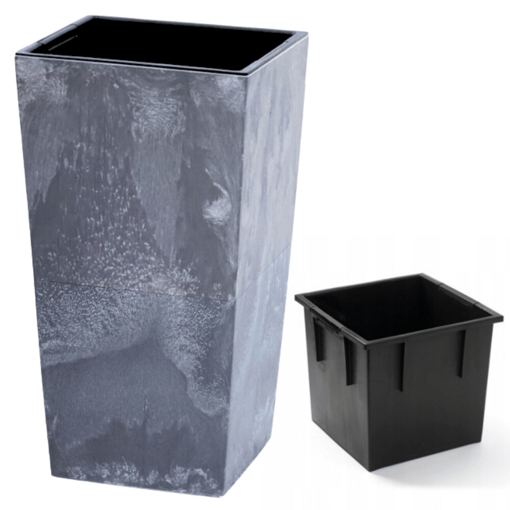 Ghiveci inalt, Whales Things, 12, 5x20 cm, Gri - eMAG.ro