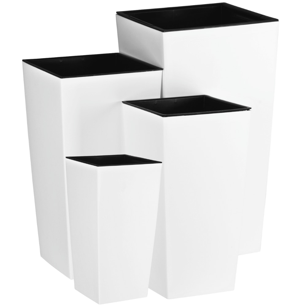 Set 3 ghivece inalte, Whales Things, 32, 4x37, 6x42cm, Alb - eMAG.ro