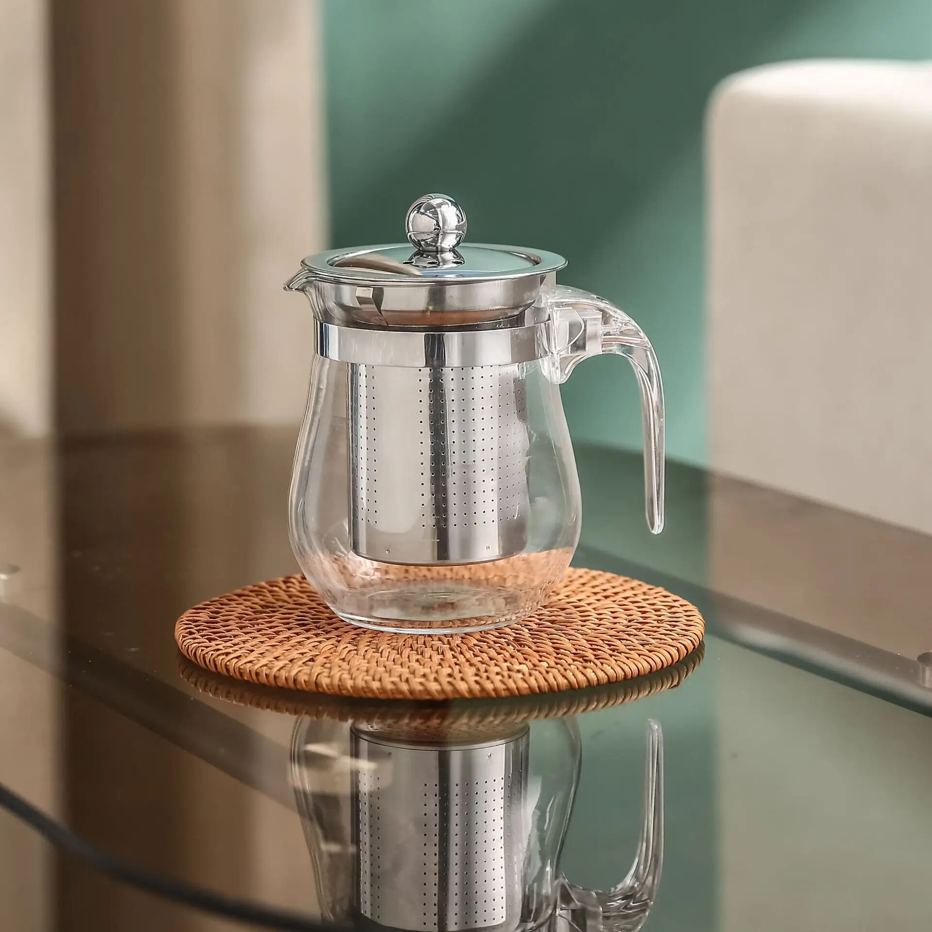 Ceainic cu Infuzor din Sticla si Inox, 500mI ABYZ®™ - eMAG.ro