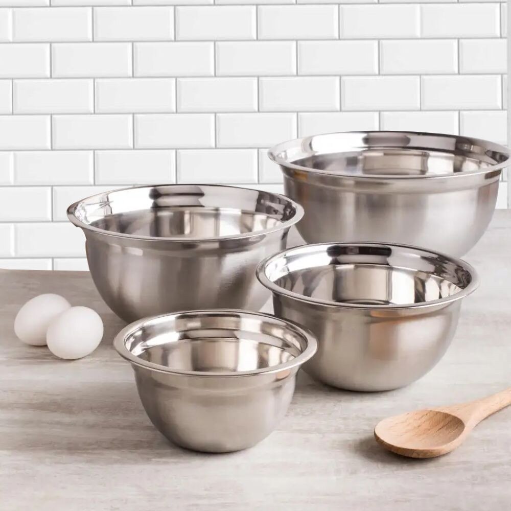 Set de 4 boluri metalice adanci Krisberg din otel inoxidabil 14/18/22/26 cm - eMAG.ro