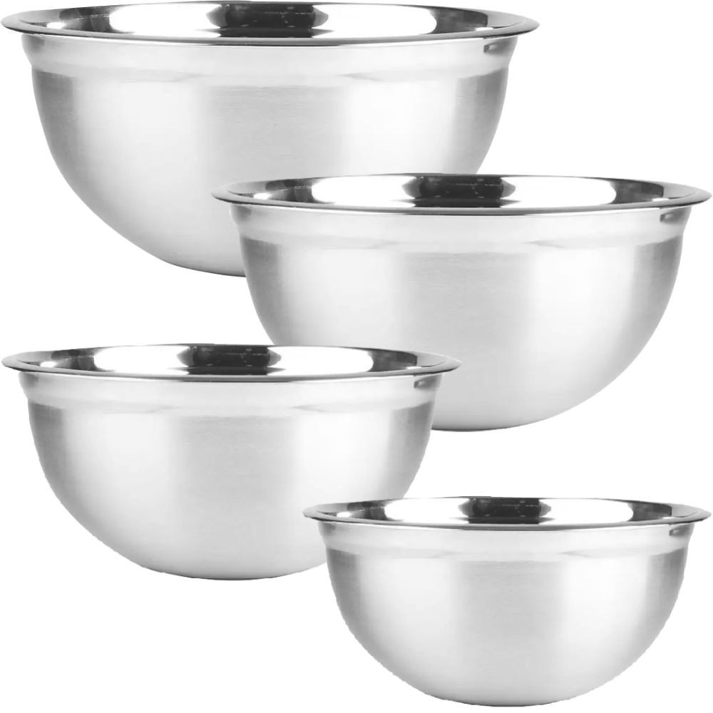 Set de 4 boluri metalice adanci Krisberg din otel inoxidabil 14/18/22 ...
