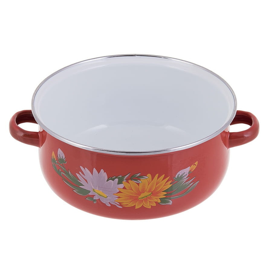 Set de oale emailate Klausberg KB 7170 rosii cu ustensile de bucatarie ...