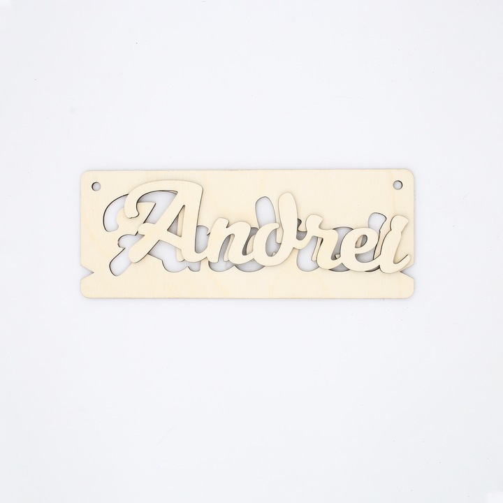 Inscriptie decorativa, autoadeziva din lemn cu nume Andrei, 5 cm - eMAG.ro