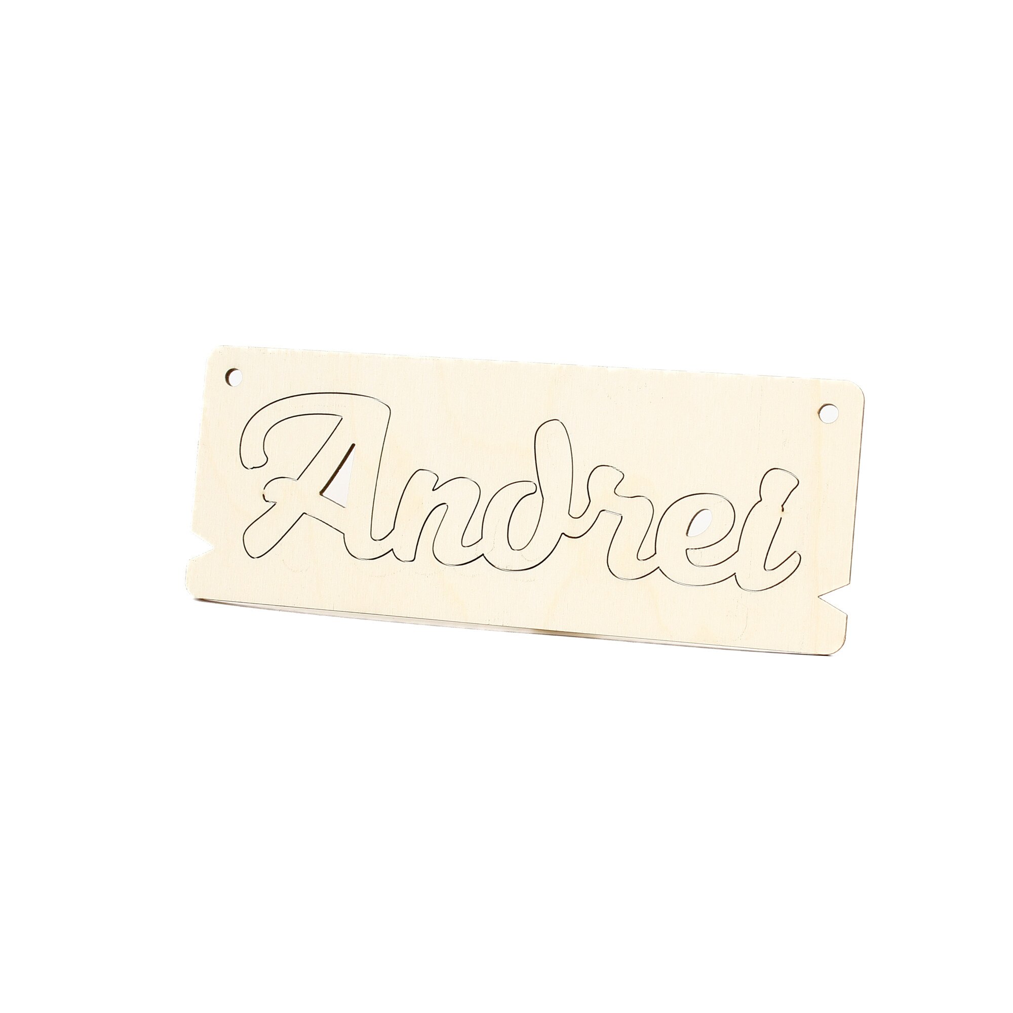 Inscriptie decorativa, autoadeziva din lemn cu nume Andrei, 5 cm - eMAG.ro
